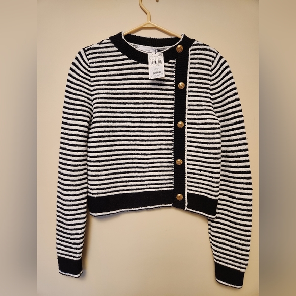 Mango | Sweaters | Mango Stripped Sweater With Golden Buttons Size S ...